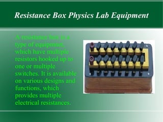 Physics Lab Equipment And Their Uses | ODP
