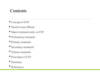 Presentation on ETP (Effluent Treatment Plant) | PPT