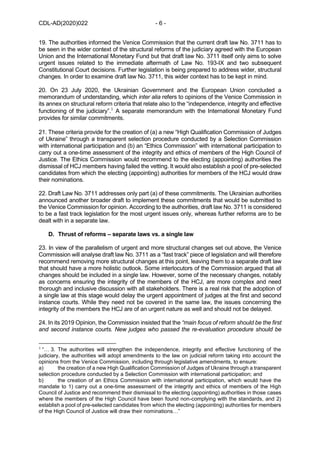 Висновок Венеційської комісії щодо законопроєкту №3711 | PDF