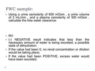 Renal function tests and intro to urinalysis | PPTX