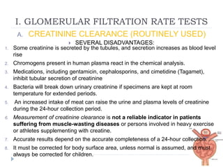 Renal function tests and intro to urinalysis | PPTX