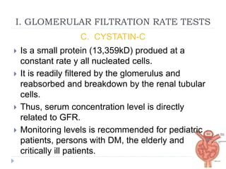 Renal function tests and intro to urinalysis | PPTX