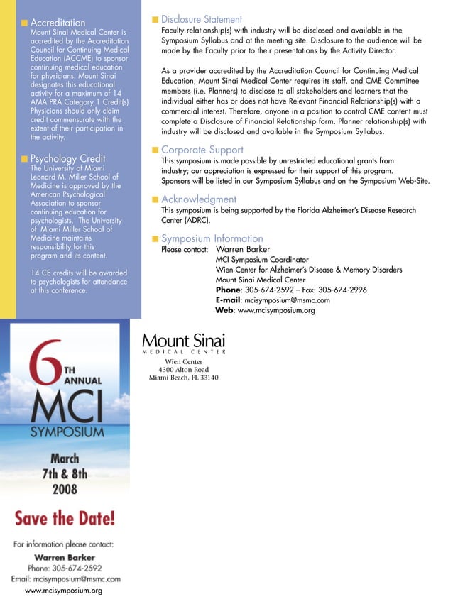 MCI brochure 2008 | PDF