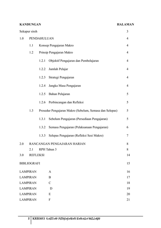 Rph makro pengajaran | DOC