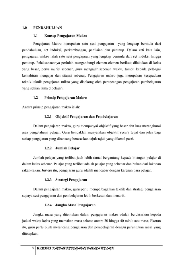Rph makro pengajaran | DOC