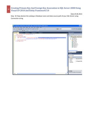 Code First Approach Of Creating Primary Key And Foreign Key Association In SQL Server 2008 Using ...