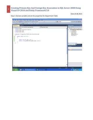 Code First Approach Of Creating Primary Key And Foreign Key Association ...