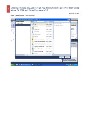 Code First Approach Of Creating Primary Key And Foreign Key Association ...