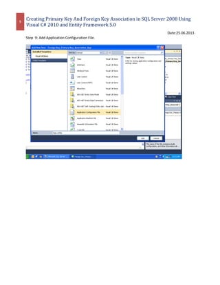 Code First Approach Of Creating Primary Key And Foreign Key Association In SQL Server 2008 Using ...