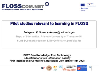 FLOSS Case Studies | PPT