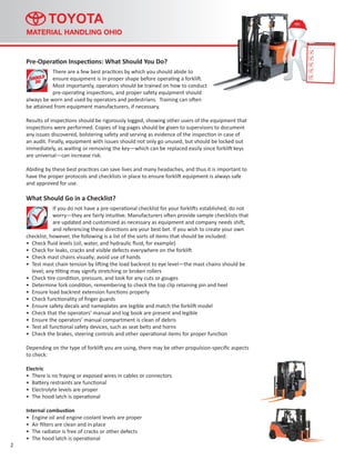 Pre-Operatoin Forklift Inspections: Why They MAtter and What to Check | PDF