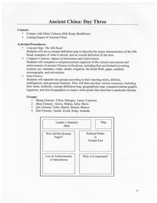 Ancient China Unit Plan | PDF