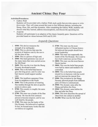 Ancient China Unit Plan | PDF