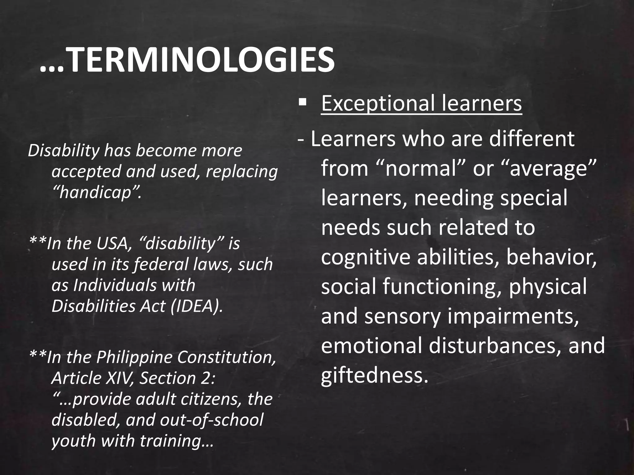 Learners with Exceptionalities | PPTX