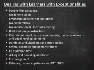 Learners with Exceptionalities | PPTX