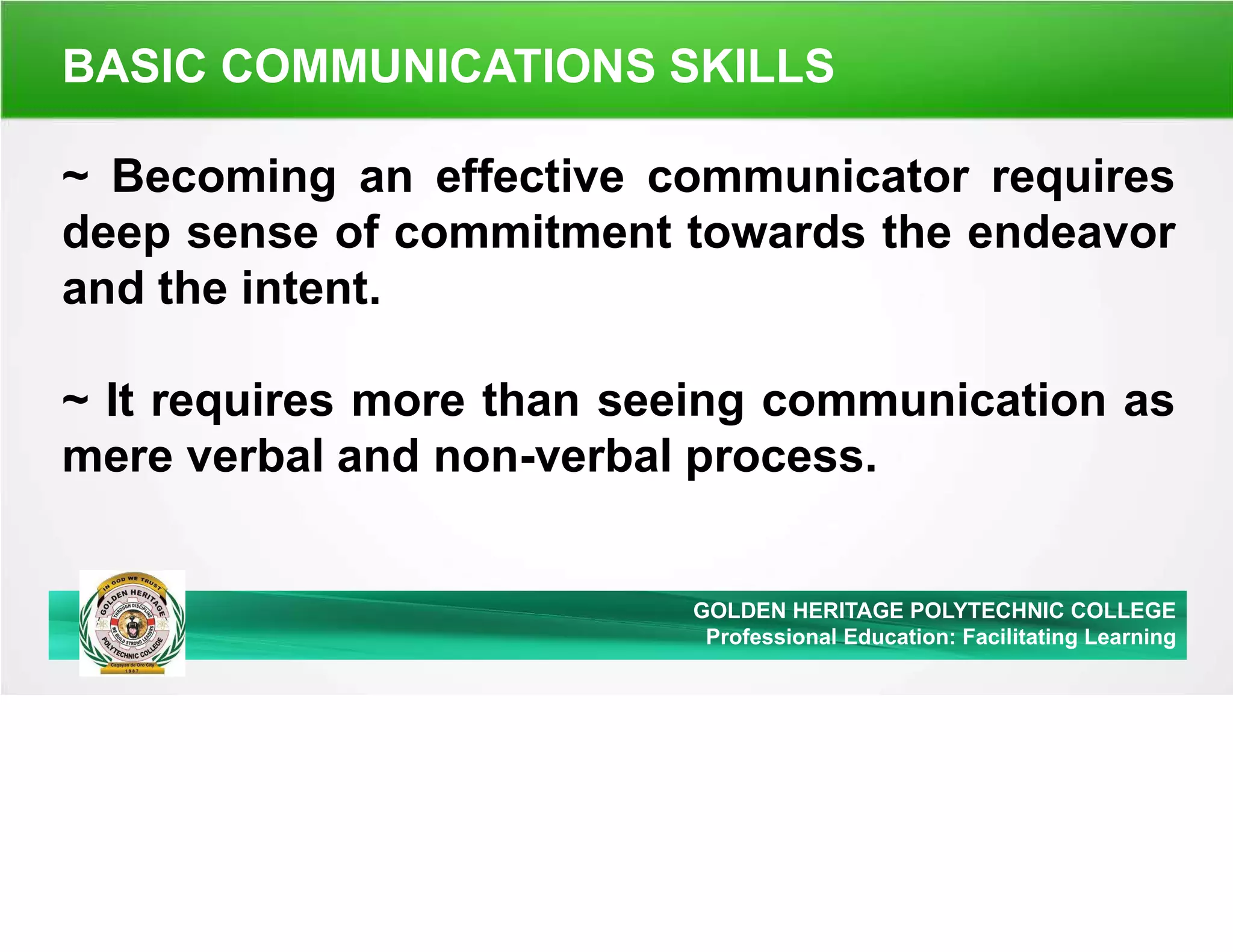 Basic Communication Skills: Making Teacher / School Communication Effective for Learners and ...