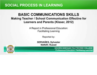Basic Communication Skills: Making Teacher / School Communication Effective for Learners and ...