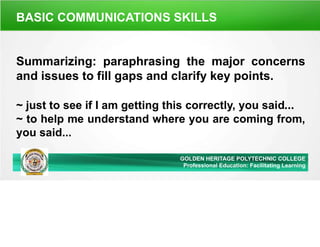 Basic Communication Skills: Making Teacher / School Communication Effective for Learners and ...