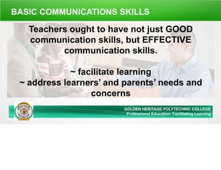 Basic Communication Skills: Making Teacher / School Communication ...
