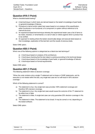 ISTQB Foundation Level Mock Exam 2 | PDF