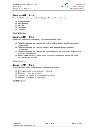 ISTQB Foundation Level Mock Exam 2 | PDF