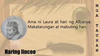 Mga Mahahalagang Tauhan sa Florante at Laura | PPTX