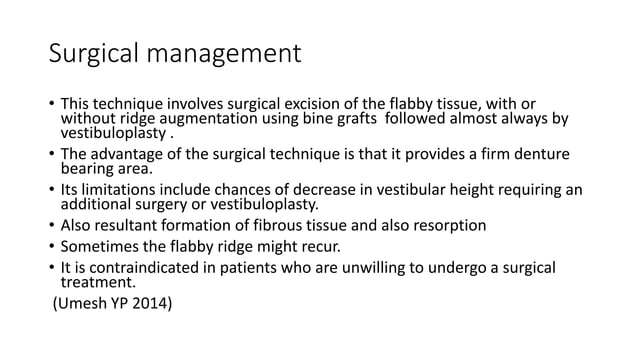 MANAGEMENT OF SEVERELY RESORBED RIDGES | PPTX