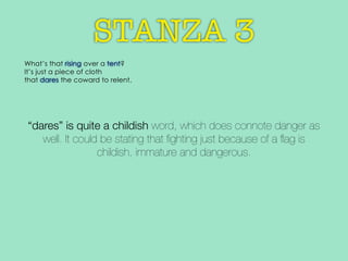 John Agard - Flag: GCSE AQA Conflict Cluster Poem Analysis | PDF