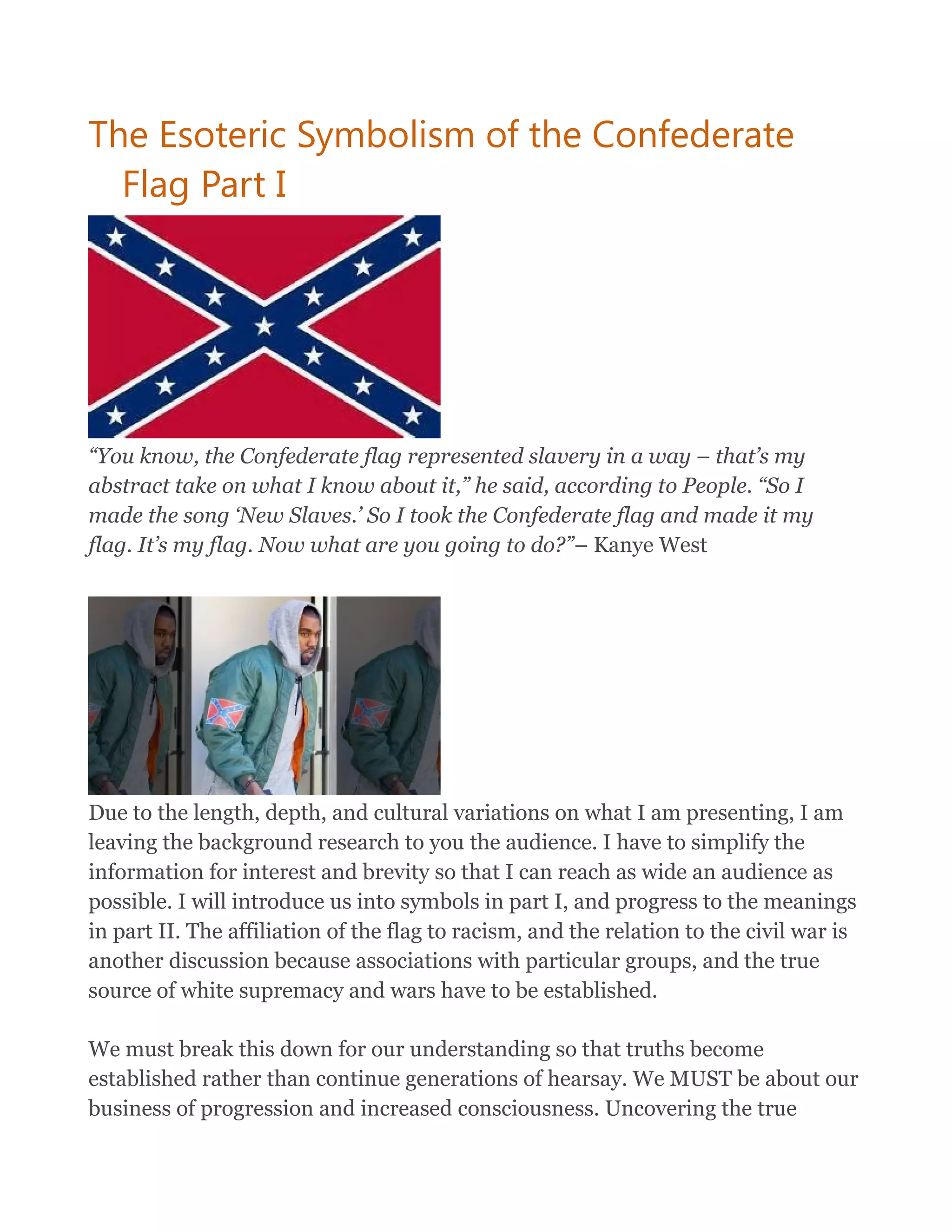The Esoteric Symbolism of the Confederate Flag | PDF