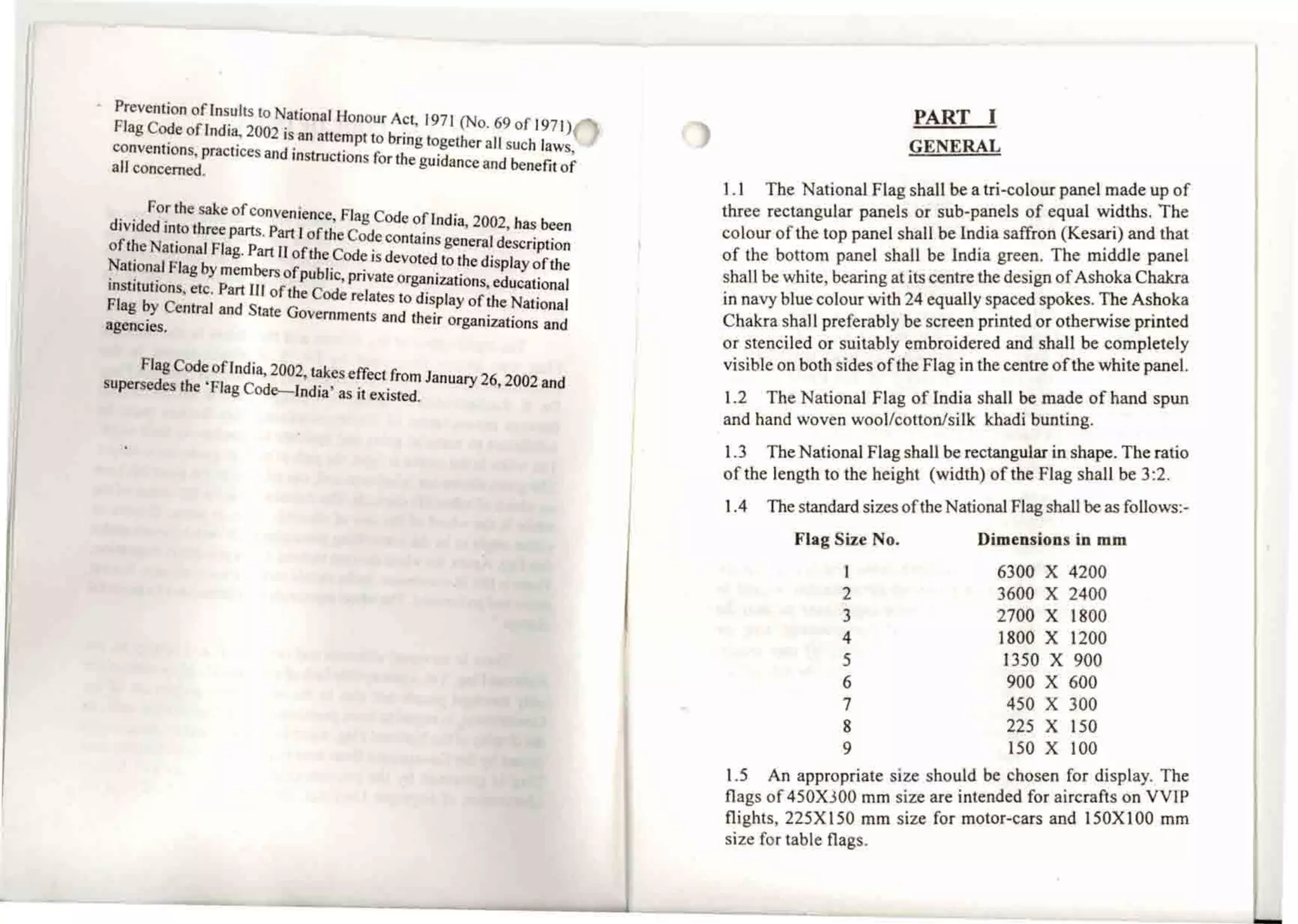 Flag Code of India, 2002 | PDF