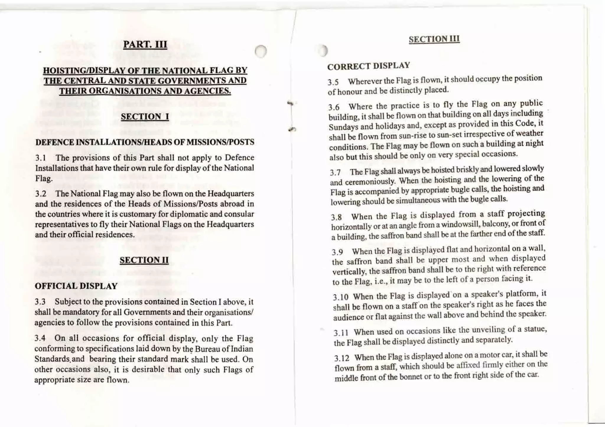 Flag Code of India, 2002 | PDF