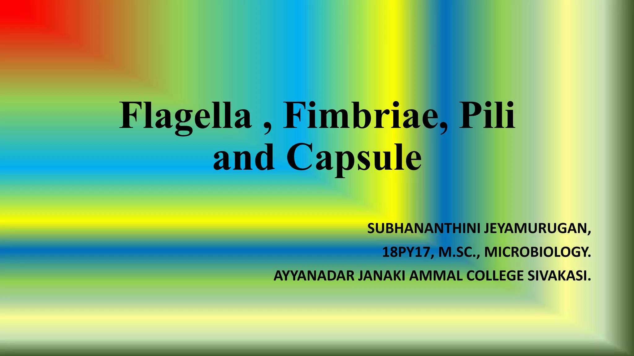 Flagella, fimbriae, pili and capsule | PPTX