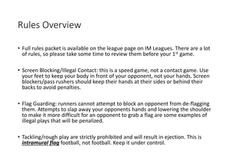 Flag Football League - Captain's Presentation | PPT