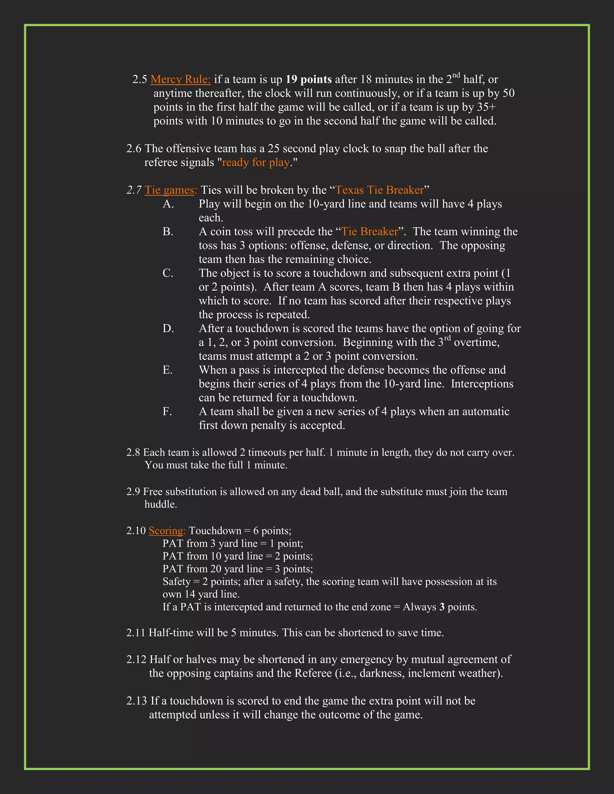 Flag football rules | PDF
