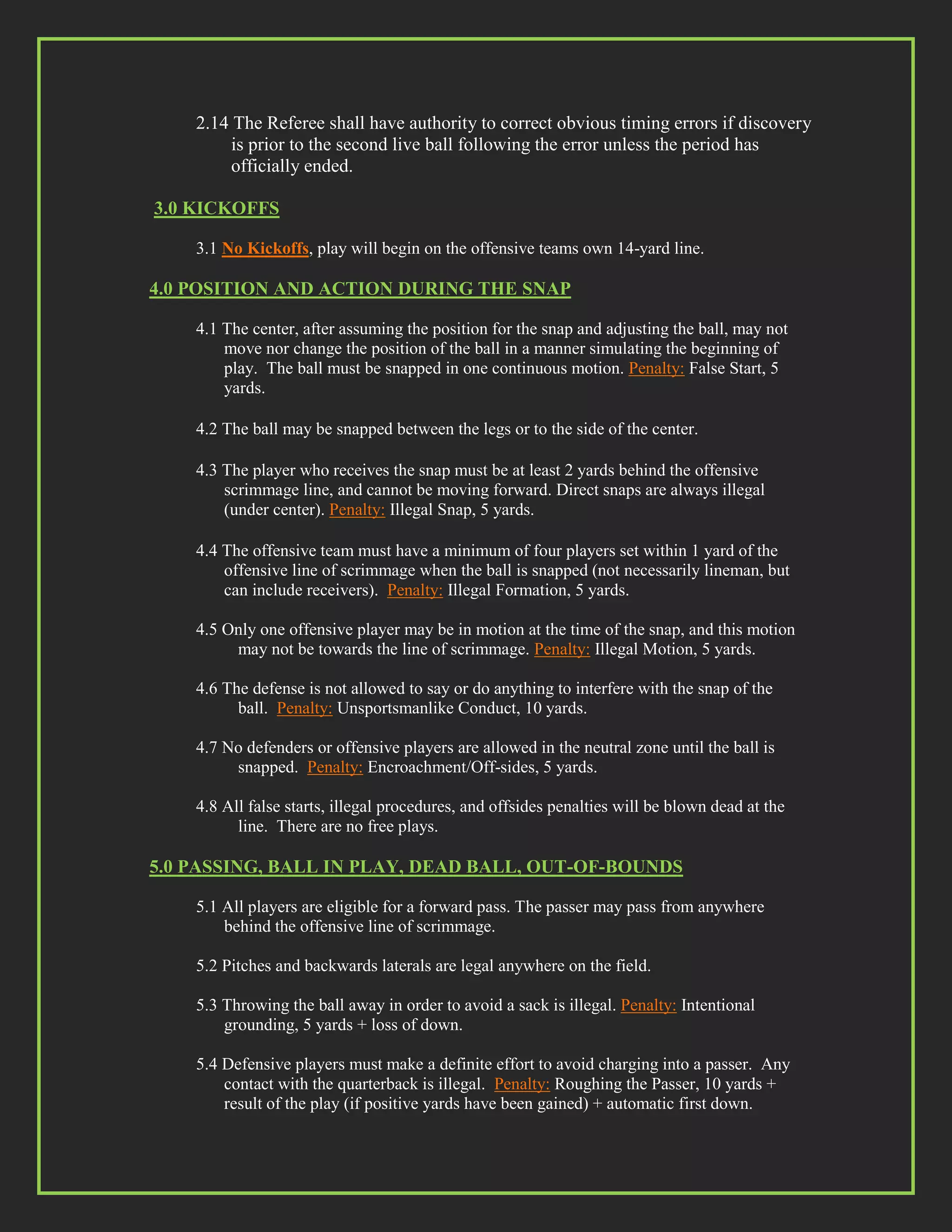 Flag football rules | PDF