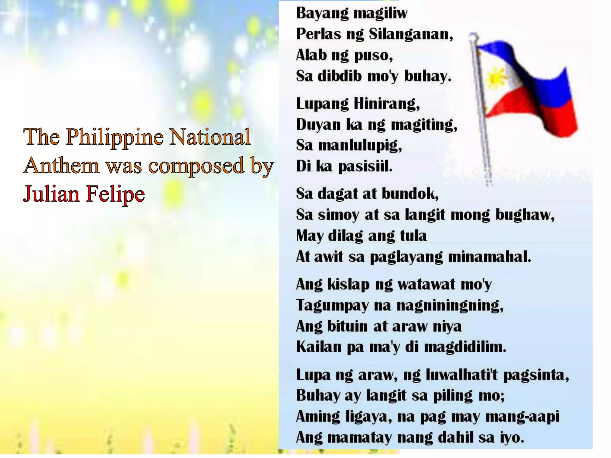 Flag heraldic act of the Philippines RA 8491 | PPTX