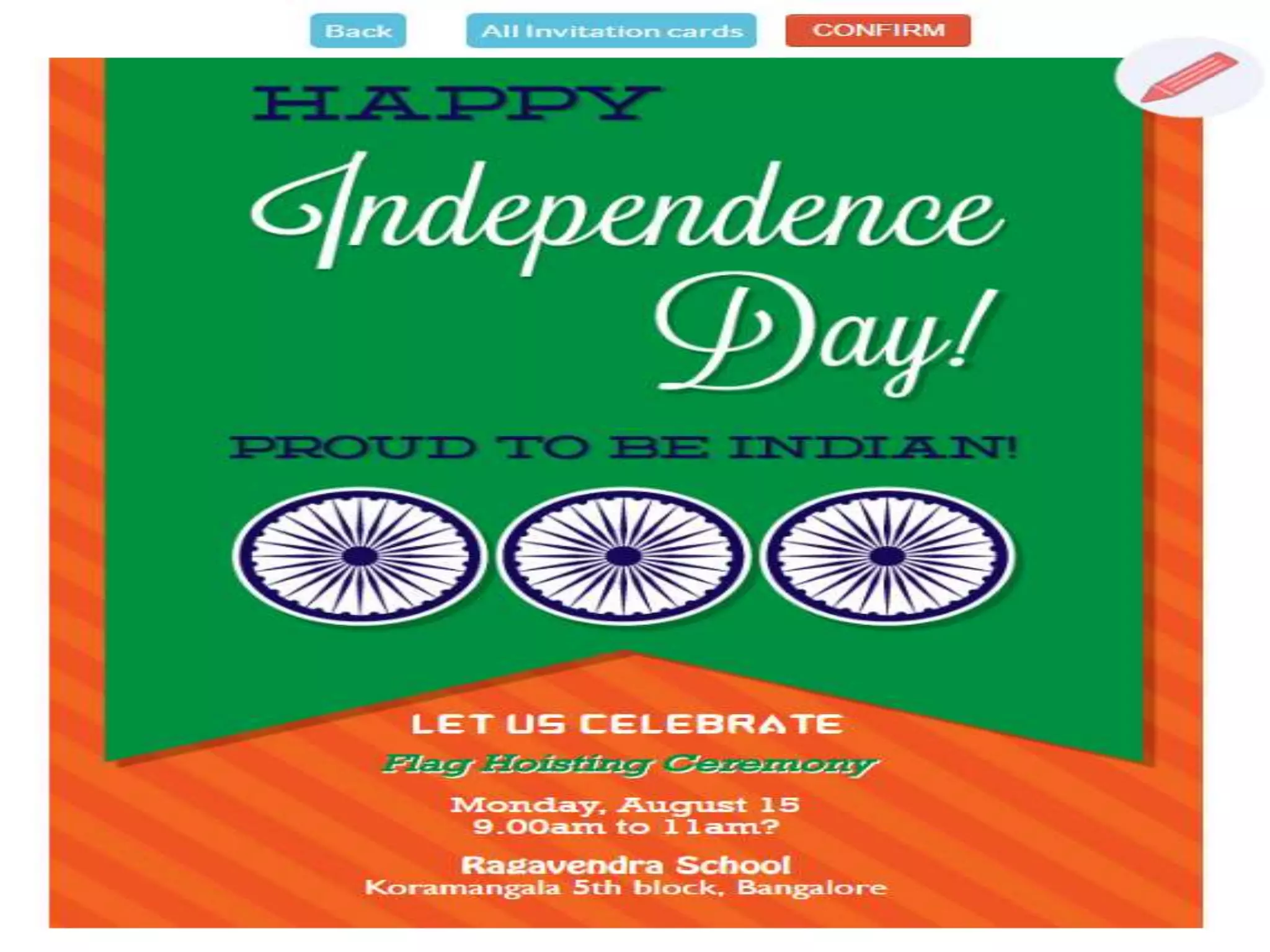 Free Indian Flag Hoisting Ceremony Invitation Cards | PPTX