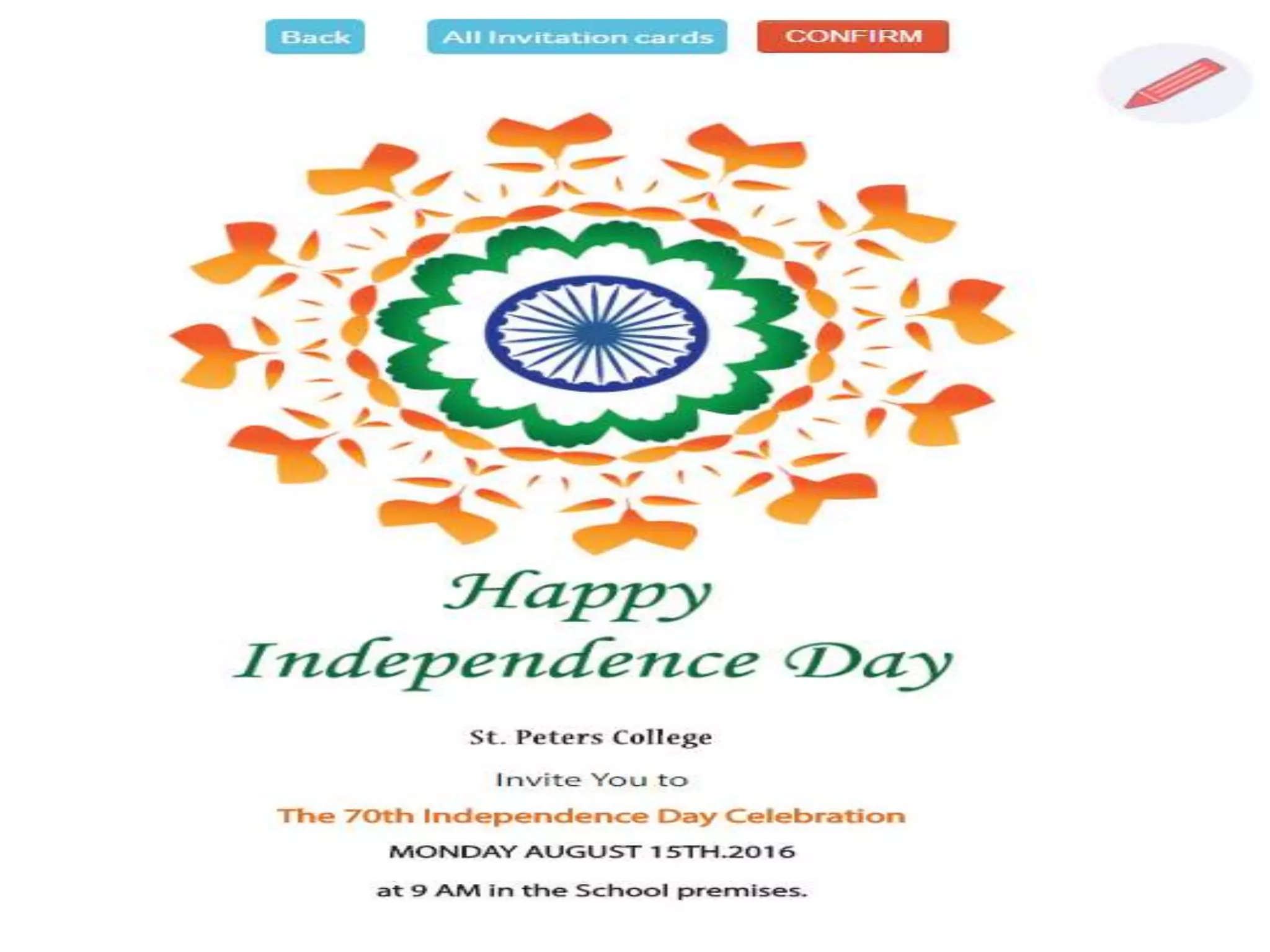 Free Indian Flag Hoisting Ceremony Invitation Cards | PPTX