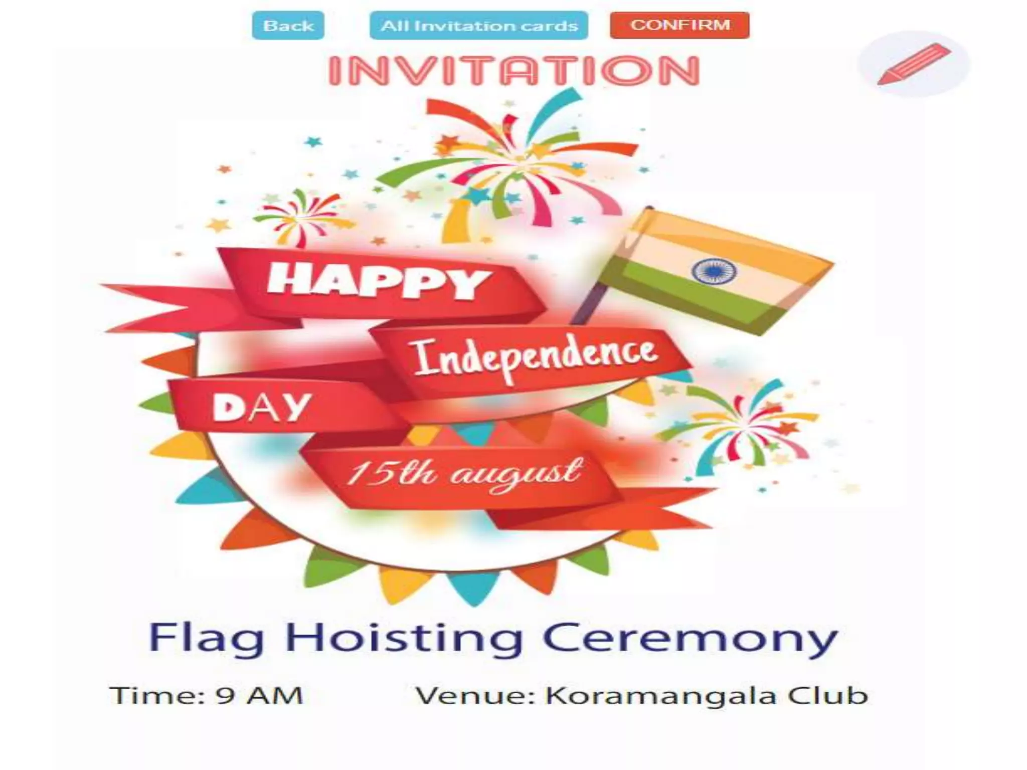 Free Indian Flag Hoisting Ceremony Invitation Cards | PPTX