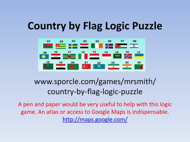 Flag picture logic game | PPT