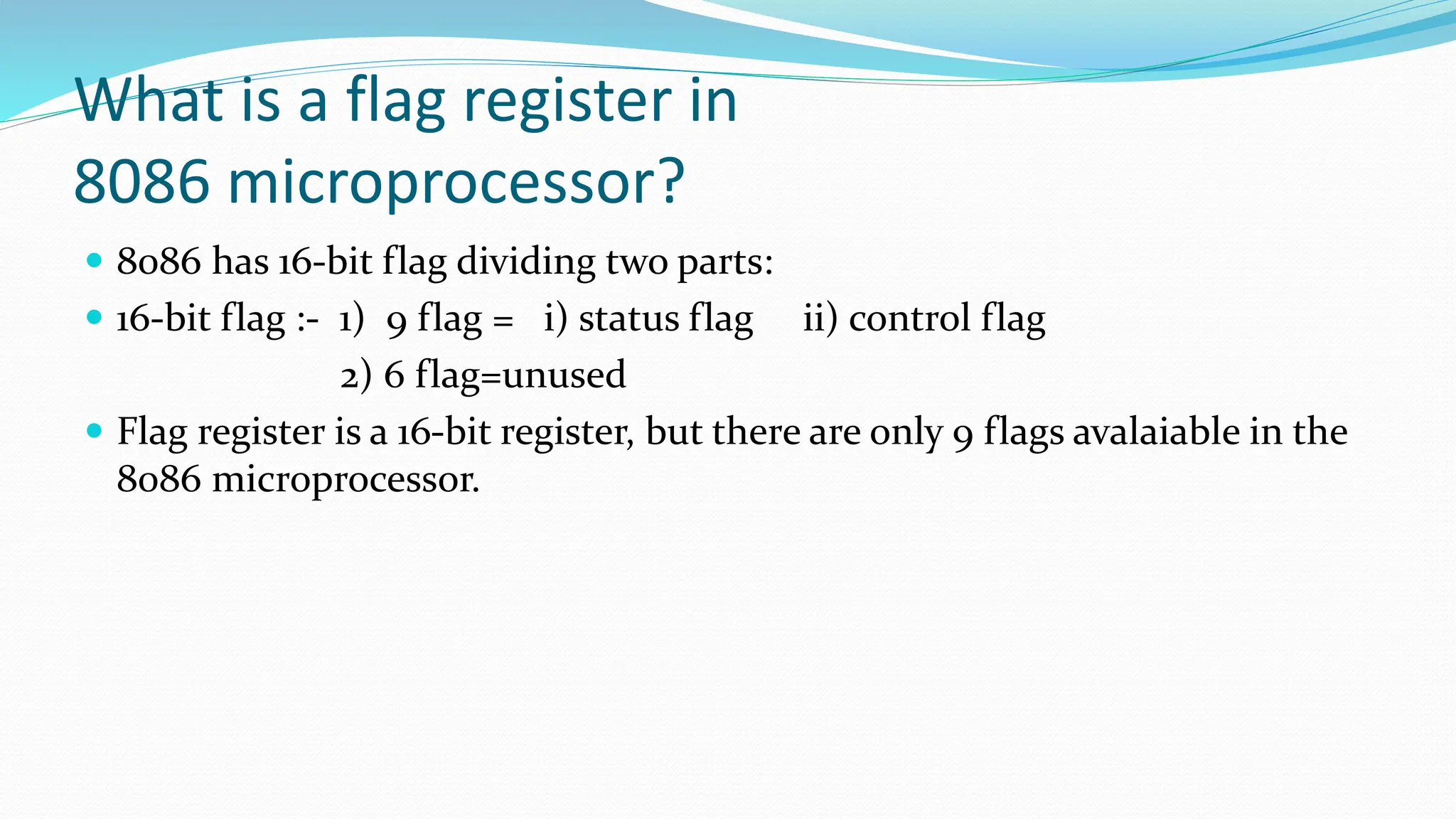 Flag Register in 8086.pptx with the notenot | PPTX