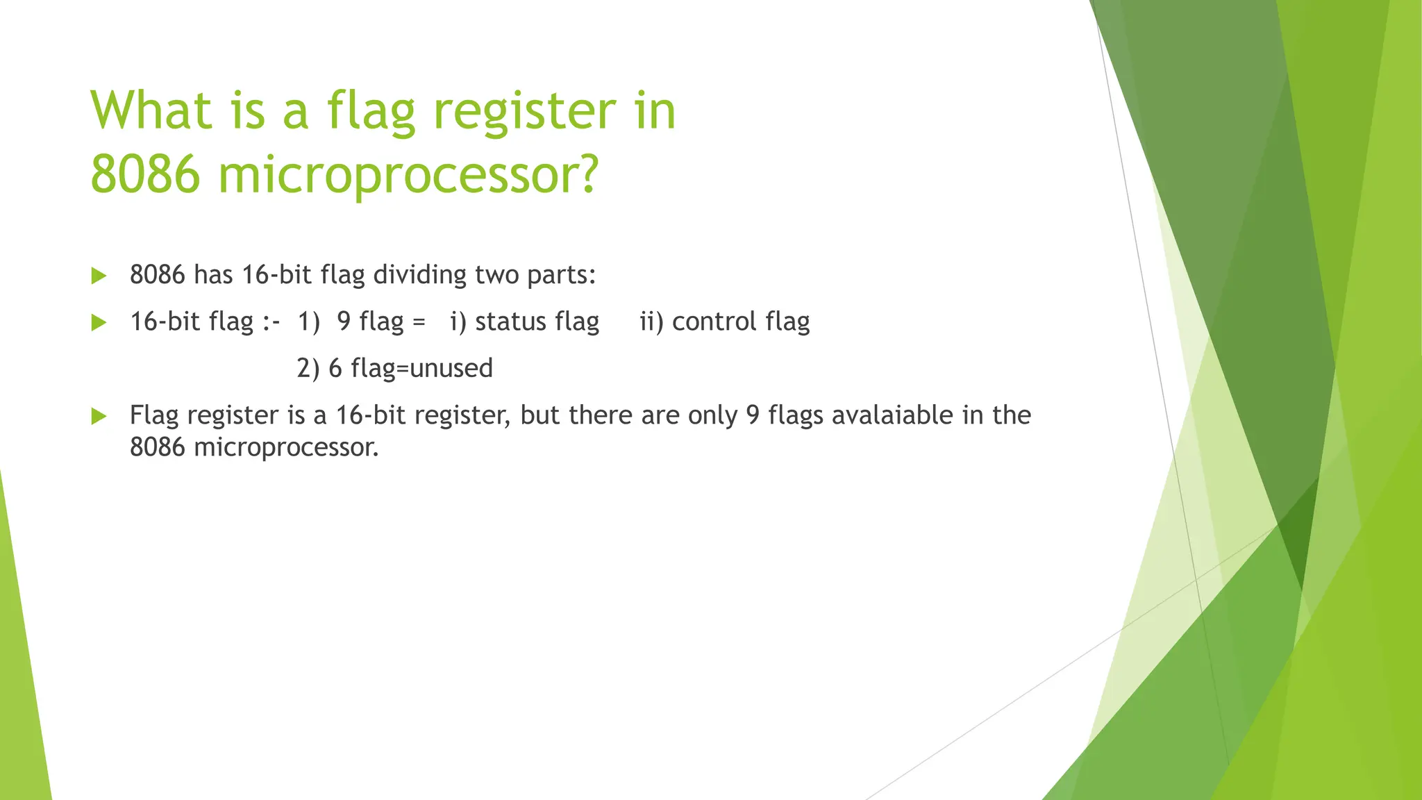 Flag Register in 8086.pptx microprocessor 8085 | PPTX