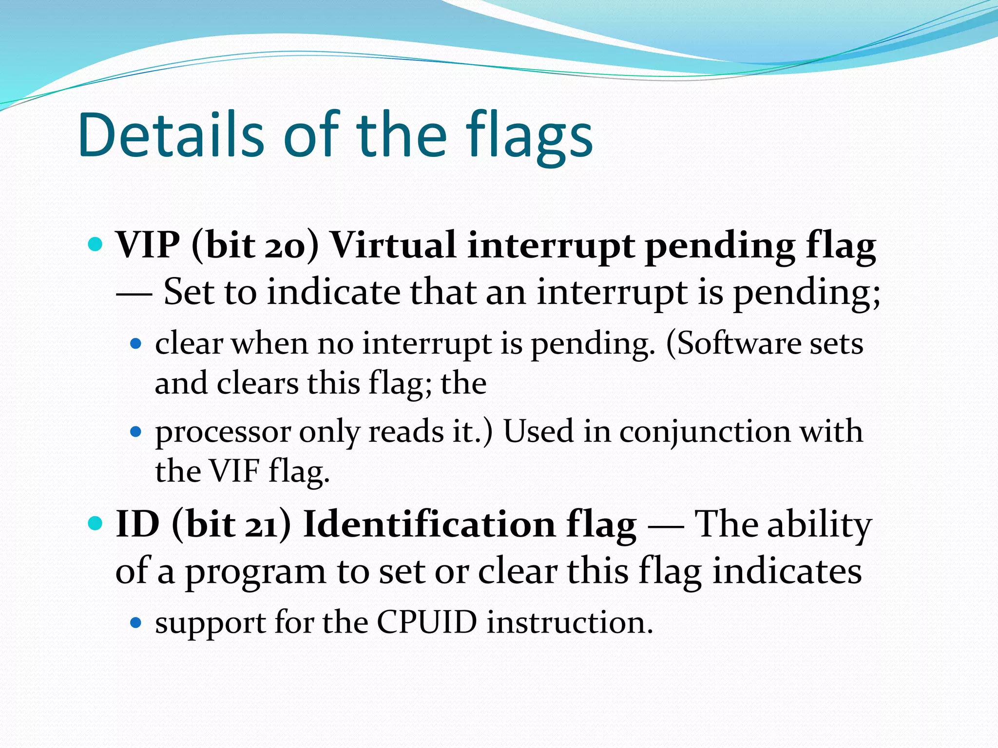 Flag registers, addressing modes, instruction set | PPTX