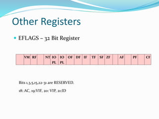 Flag registers, addressing modes, instruction set | PPTX