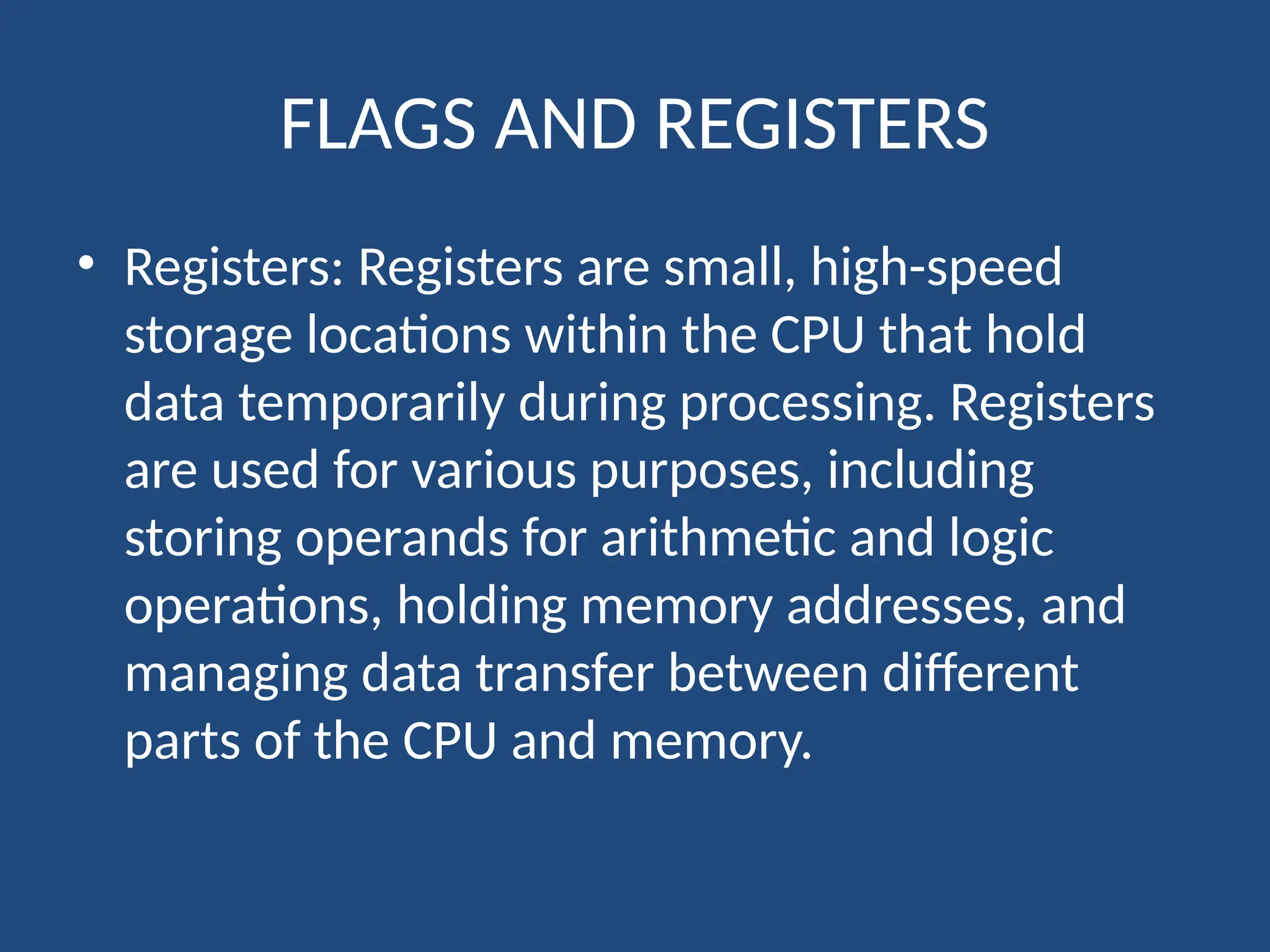FLAGS AND REGISTERS.pptx CS5 IMP.pptx .. | PPTX