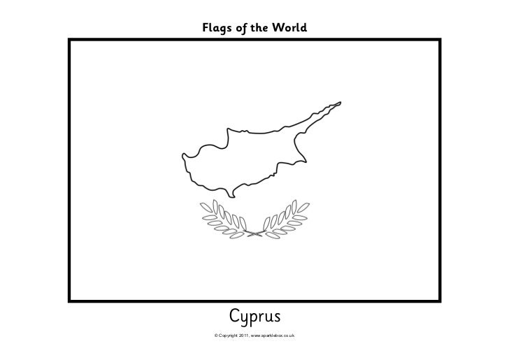 Flag Cyprus Coloring Flags Colouring Pages Country Asia Southern Cy ...