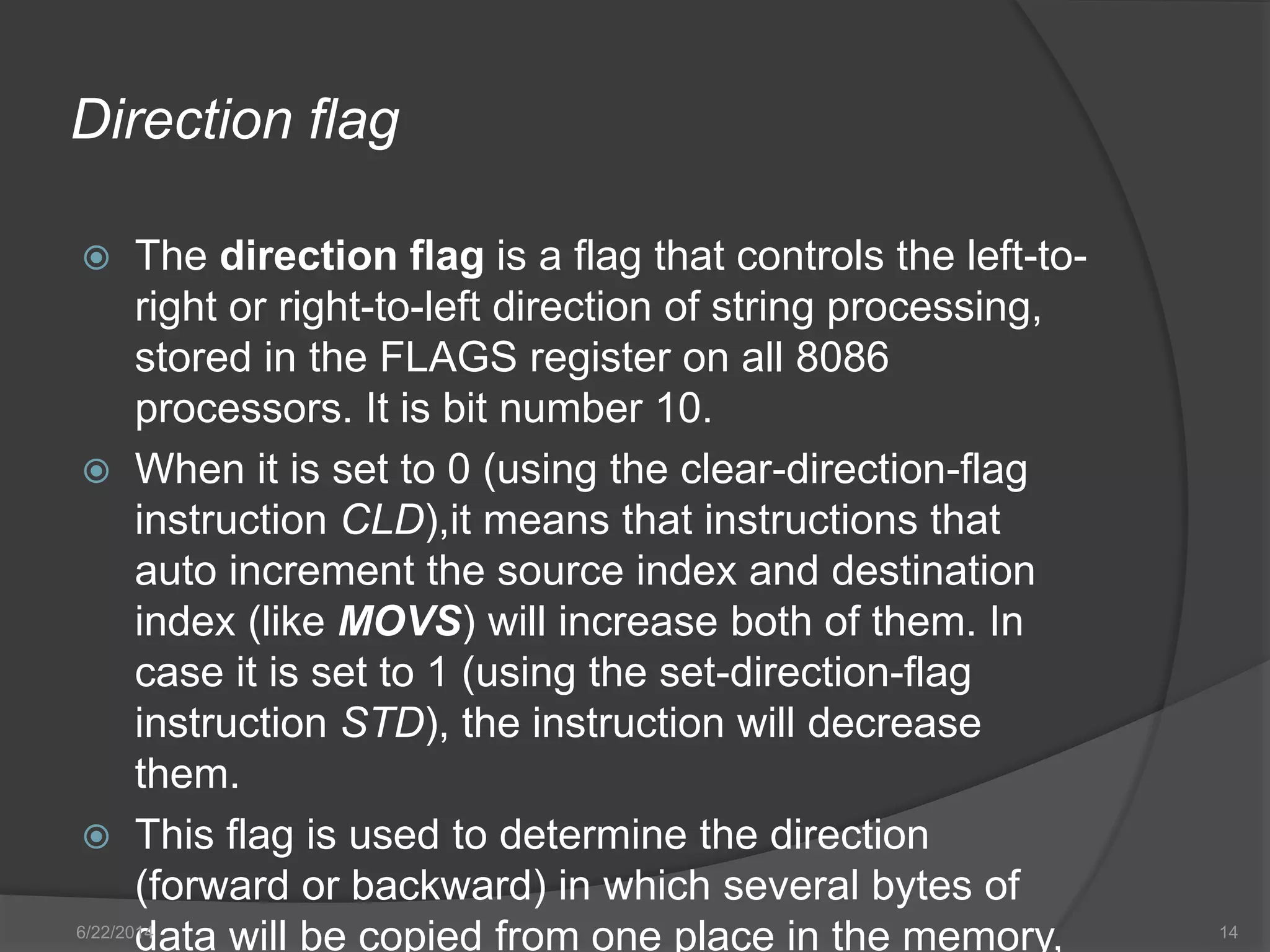 Flags registor of 8086 processor | PPTX