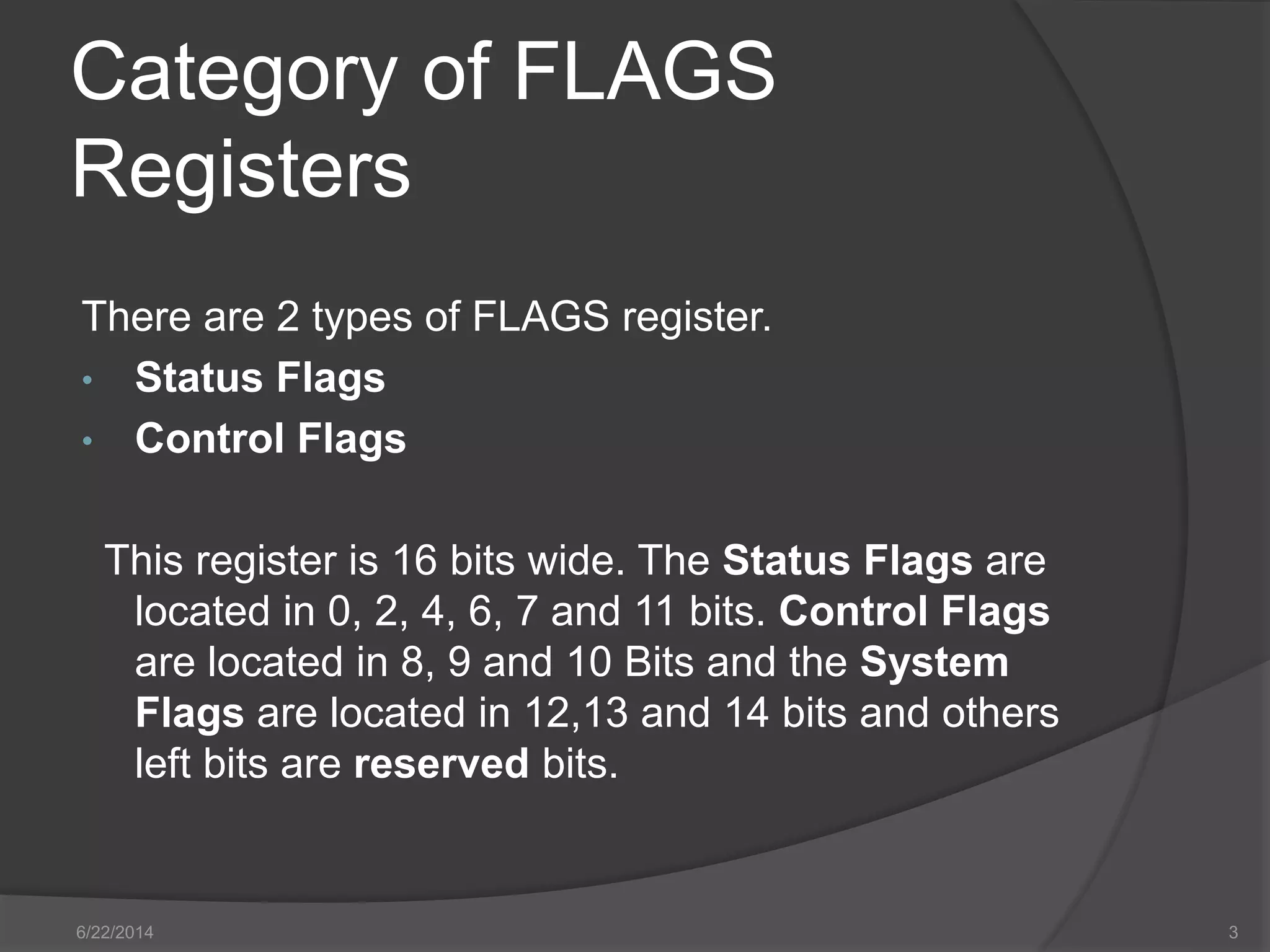 Flags registor of 8086 processor | PPTX