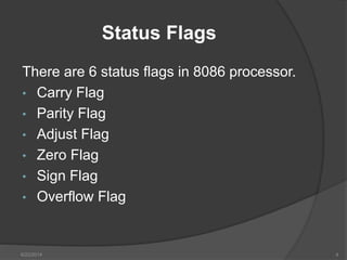 Flags registor of 8086 processor | PPTX