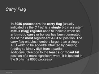 Flags registor of 8086 processor | PPTX